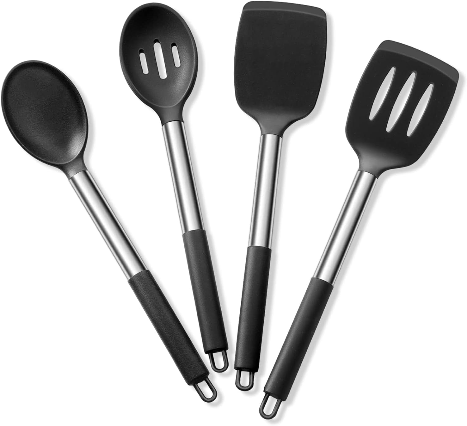 Cooking Utensils Set of 4, Silicone Kitchen for Non-stick Cookware ...
