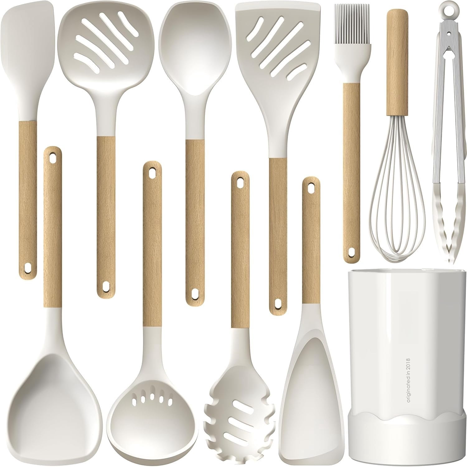 Cooking Utensils Set, 446?F Kitchen Utensils for Nonstick Cookware ...
