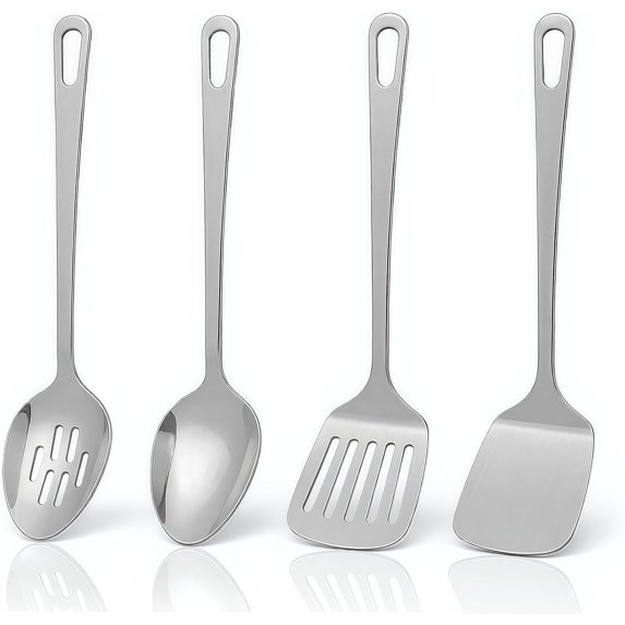 Cooking Utensils Set 4pcs - Stainless Steel Kitchen Utensils, Heavy ...
