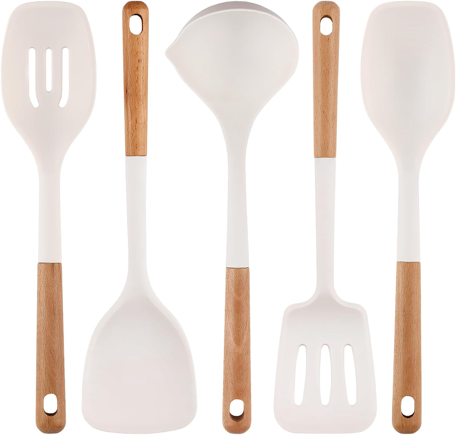 Cooking Utensils Set 5 count Large Non-Stick Kitchen Utensils Set ...
