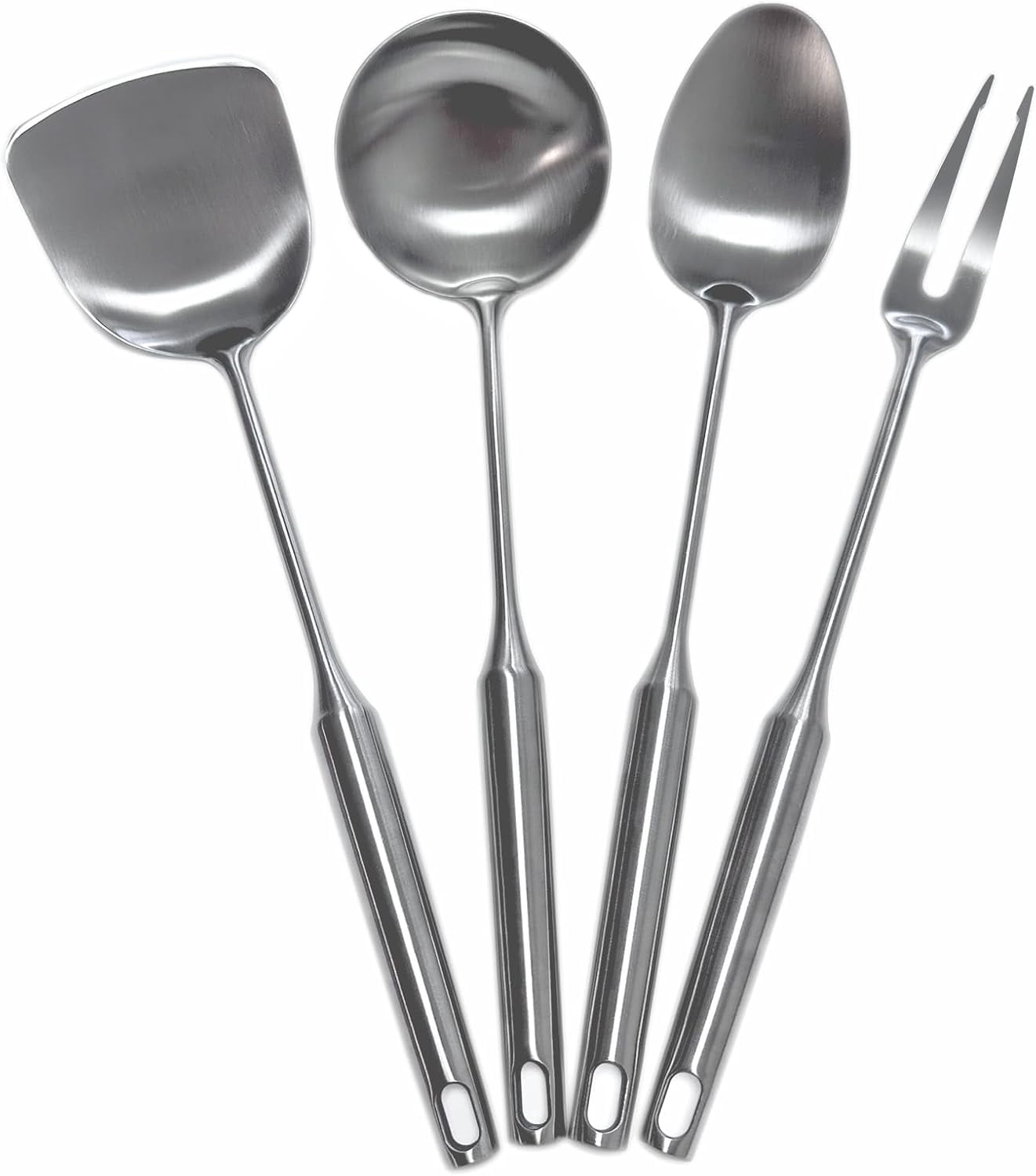 Cooking Utensils Set Stainless Steel Kitchen Metal Serving Utensils Set ...