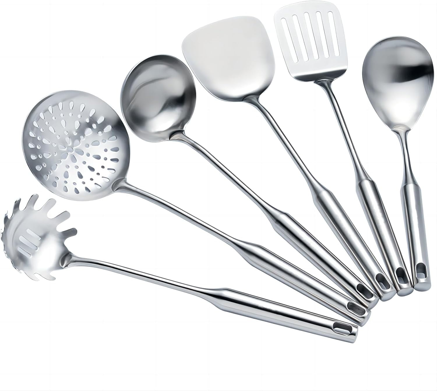 Cooking Utensils Set Stainless Steel Kitchen Metal Serving Utensils Set ...