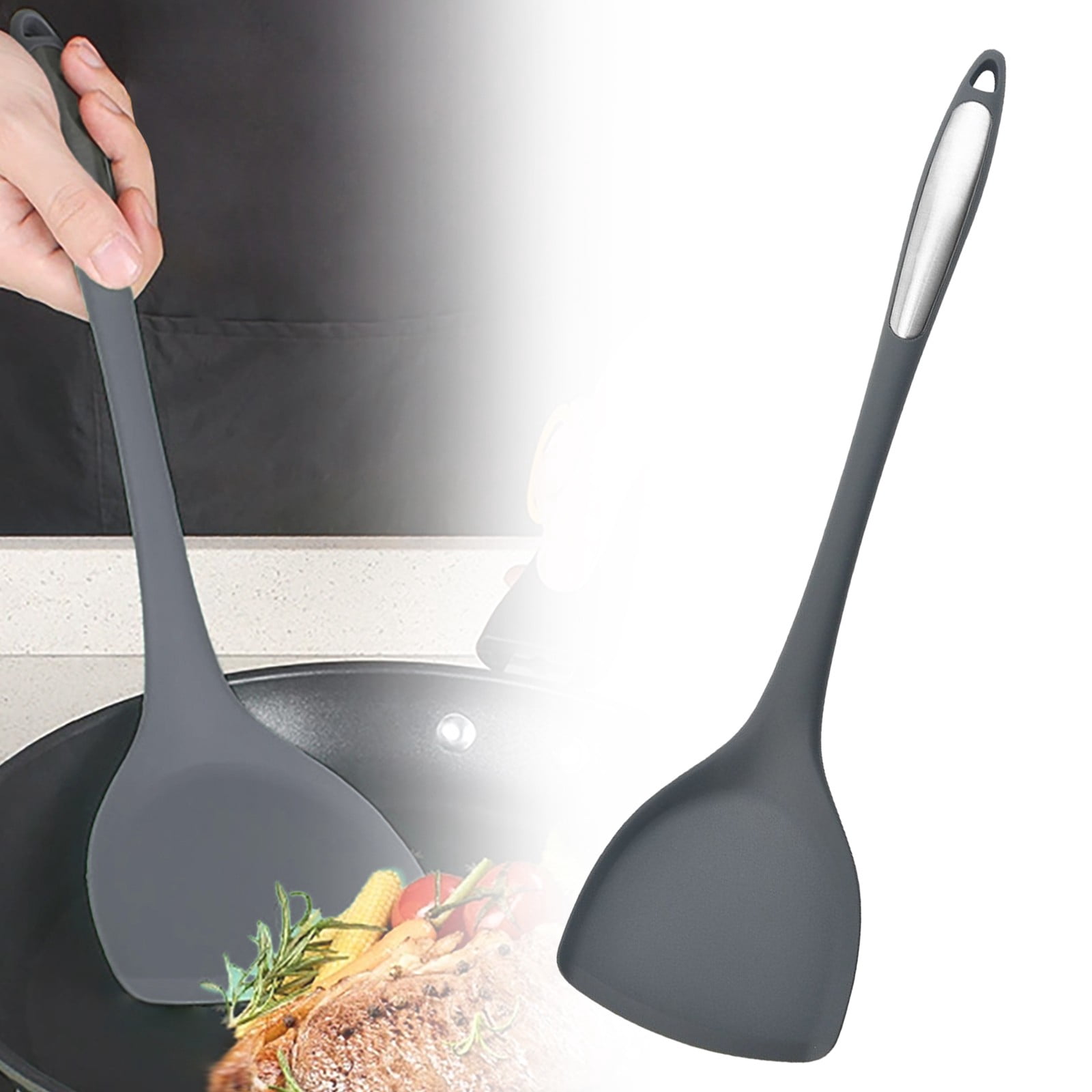 Cooking Utensils, Spatula, Silicone Spatula for Stir-Frying Wide-Mouth ...