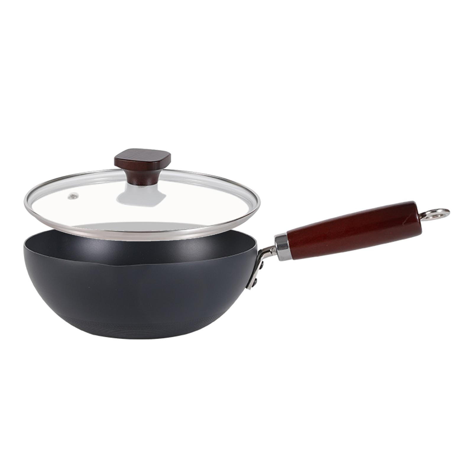 Cooking Wok with Cover Wok Pan with Lid Cast Iron Cookware Nonstick Wok ...