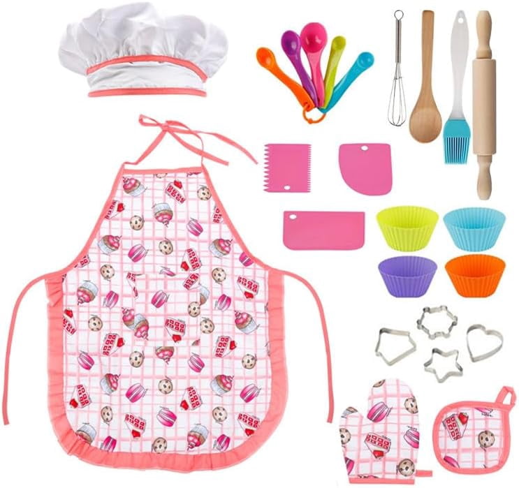Cooking and Baking Set - 24 Pcs Kids Chef Role Play Costume Set ...