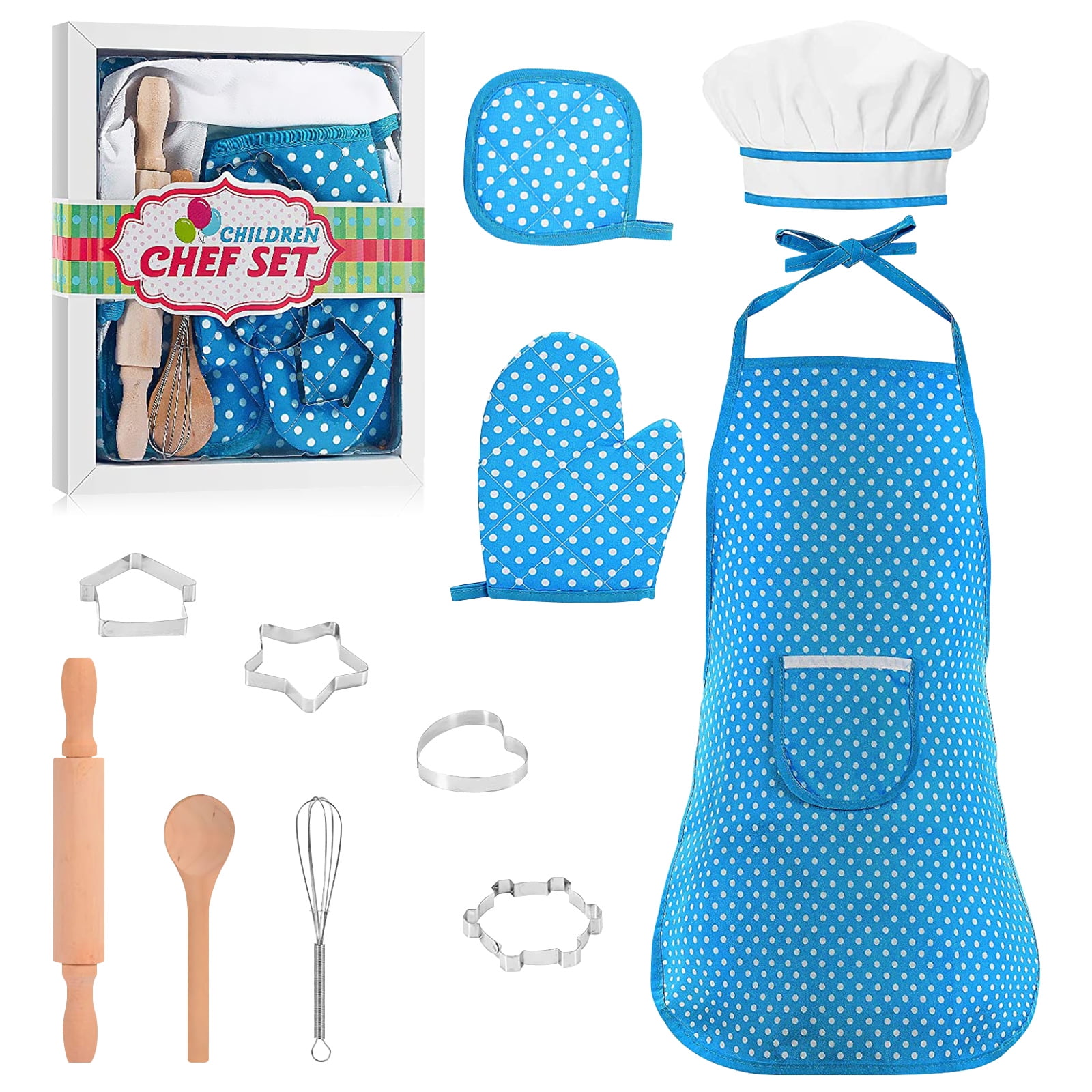 Cooking and Baking Set, Chef Role Play Costume Set, Apron, Chef Hat ...