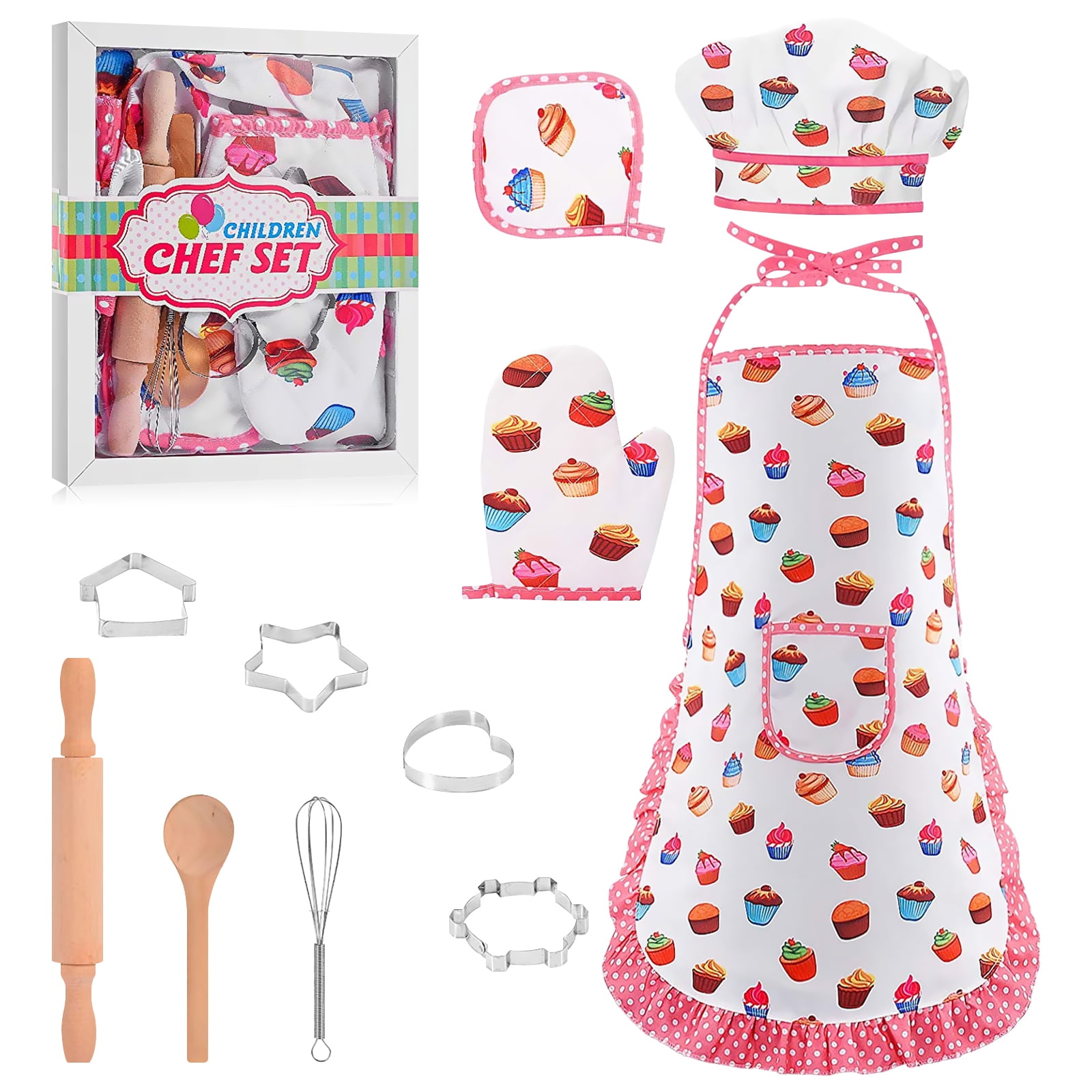 Cooking and Baking Set, Little Girls Chef Role Play Costume Set ...