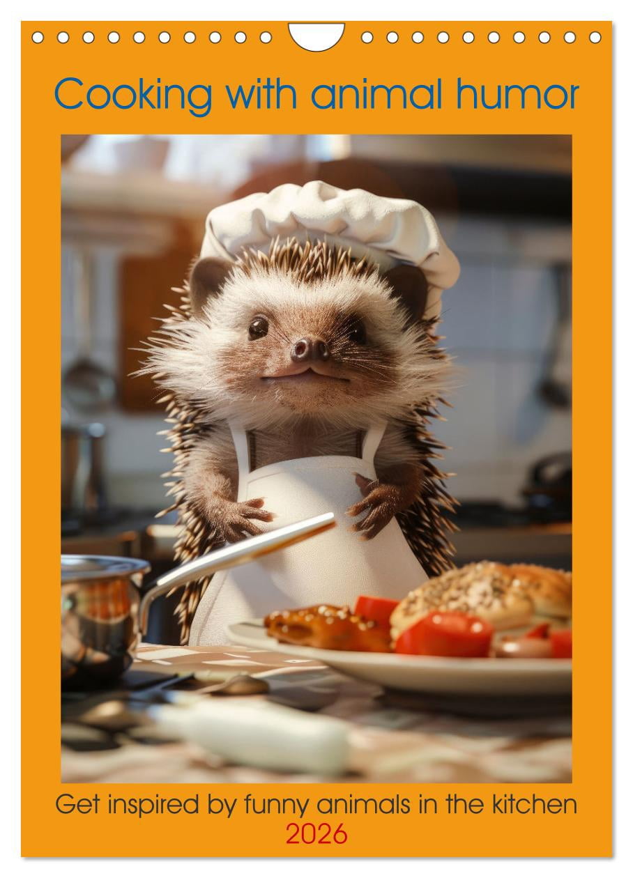 Cooking with animal humor (Wall Calendar 2026 DIN A4 Portrait ...