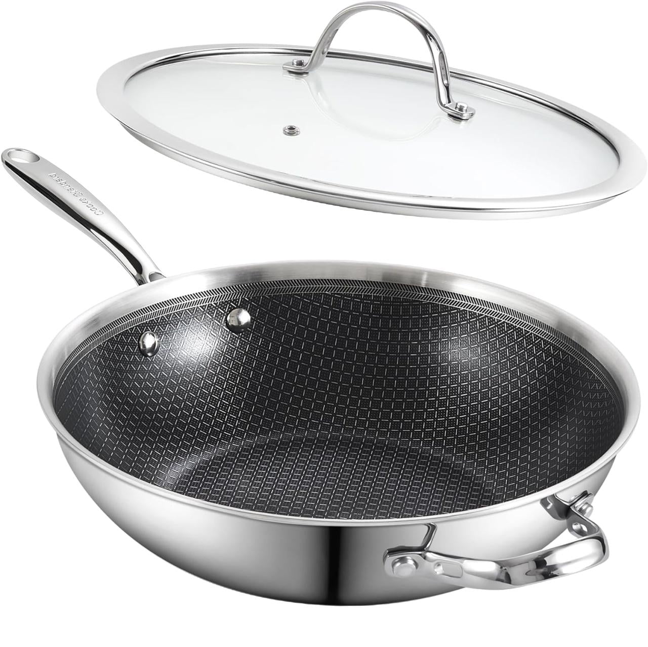 Cooks Standard 12" Hybrid Nonstick Wok, Multi-Ply, Oven Safe - Walmart.com