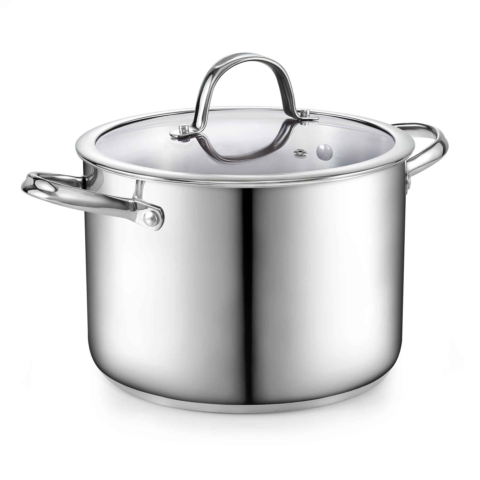 Cooks Standard 8-Quart Stainless Steel Stockpot with Glass Lid, Large ...