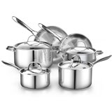 Cooks Standard 10-Piece Stainless Steel Cookware Set, Silver ...