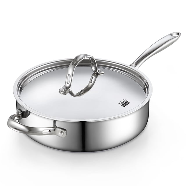Cooks Standard 5 Quart 11-inch Stainless Steel Saute Pan with Lid, Stay ...