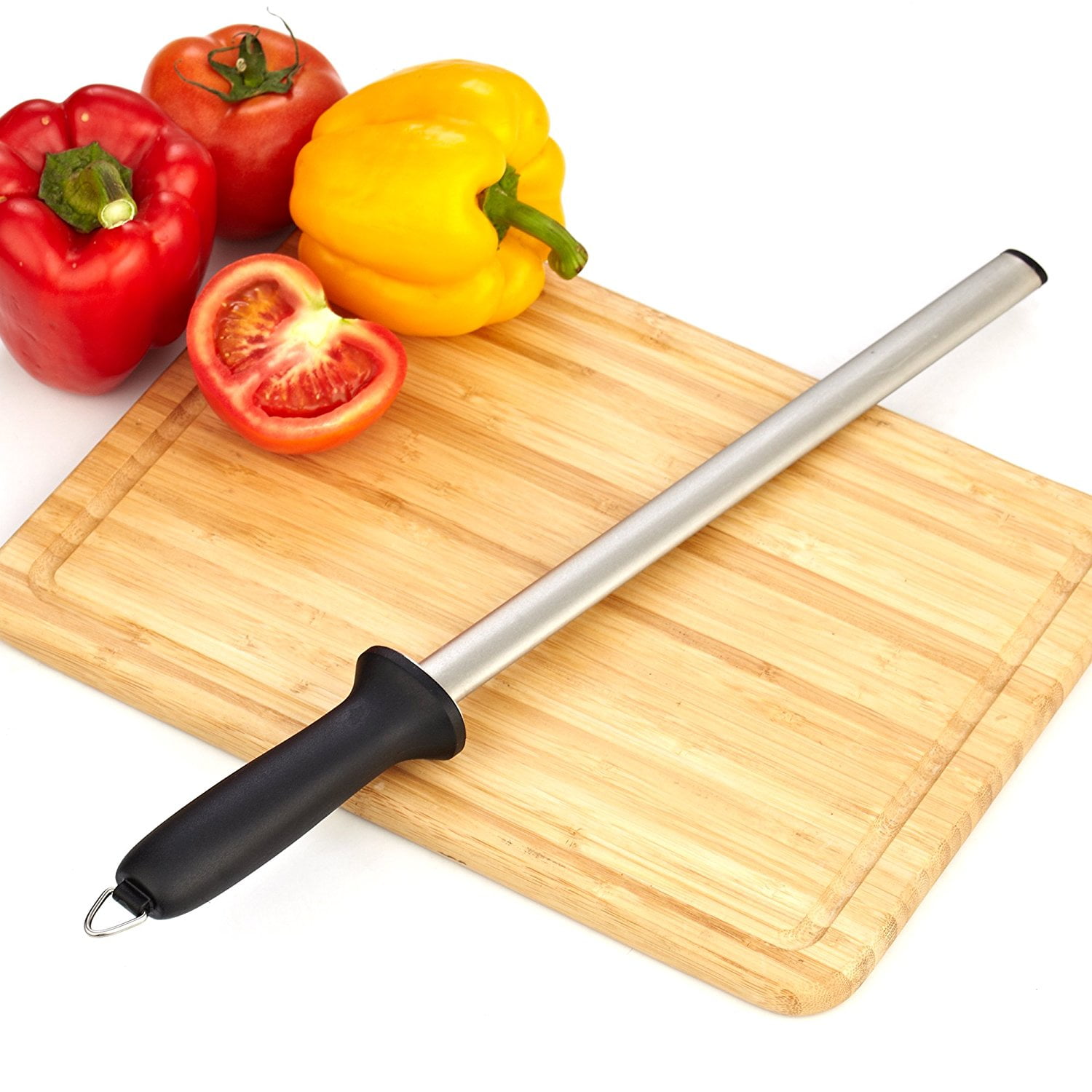 Cooks Standard Diamond Stainless Steel Rod Knife Sharpening Steel ...