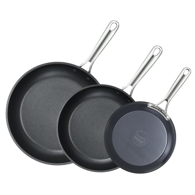Cooks Standard Large Non-Stick Frying Omelet Pan Set, 3-Piece Hard ...