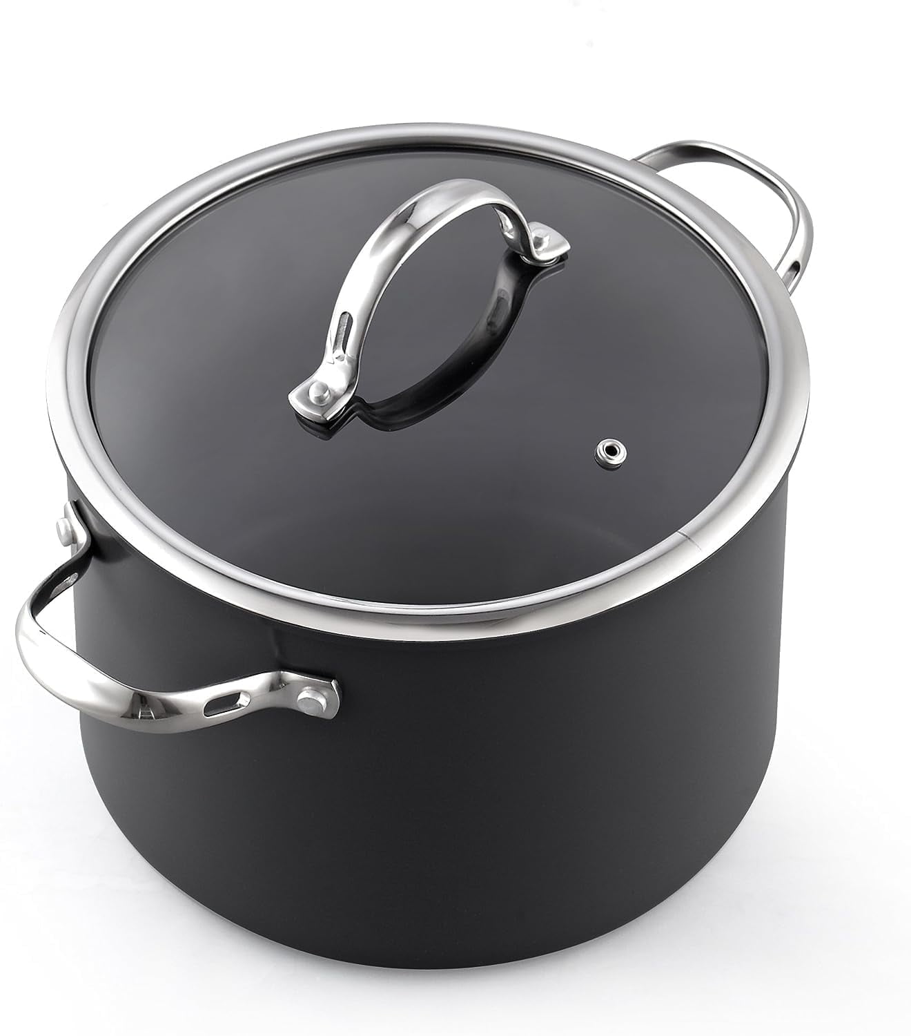Cooks Standard Hard Anodized Non-Stick Stock Pot with Glass Lid, 8 ...