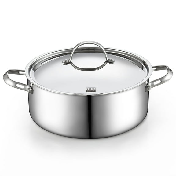 Multi-Ply Clad Stainless Steel Stock Pot, 6-Quart Pasta Cooking Canning ...