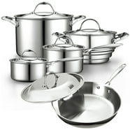 Camco Stainless Steel Nesting Cookware Set- Non Stick Pans and Pots ...