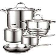 Camco Stainless Steel Nesting Cookware Set- Non Stick Pans and Pots ...