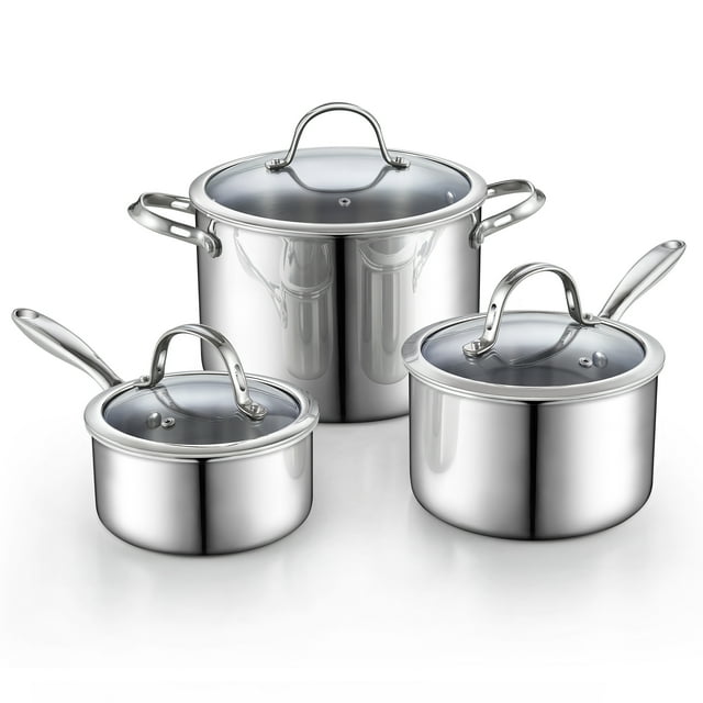 Cooks Standard Stainless Steel Pots and Pans Set, Multi-Ply Clad ...