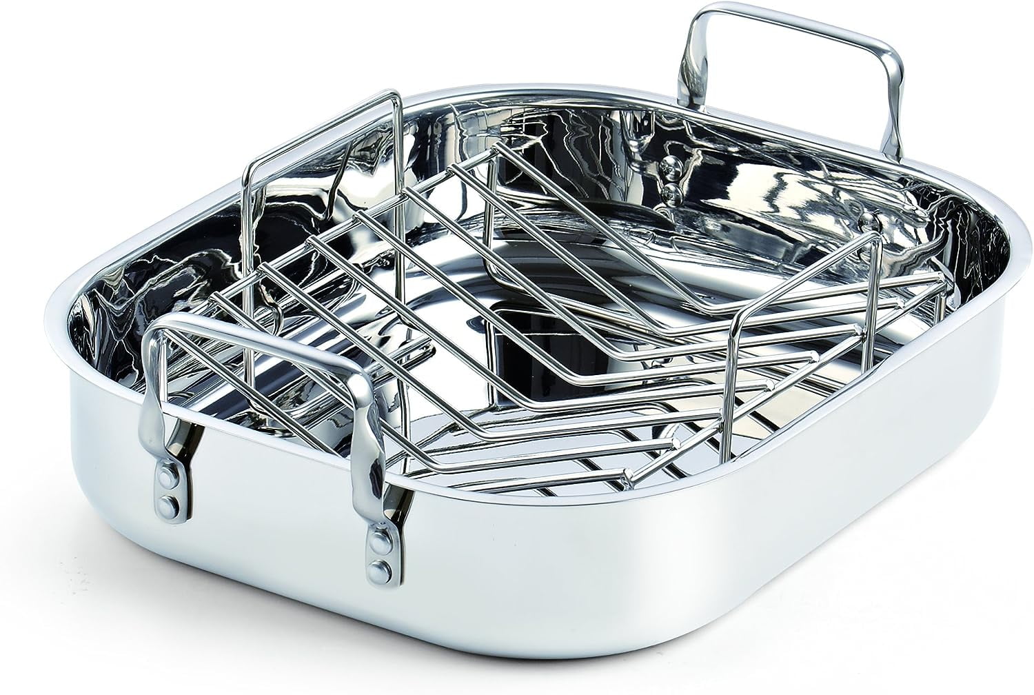 Cooks Standard Stainless Steel Roaster with Rack, 14 by 12 inch ...