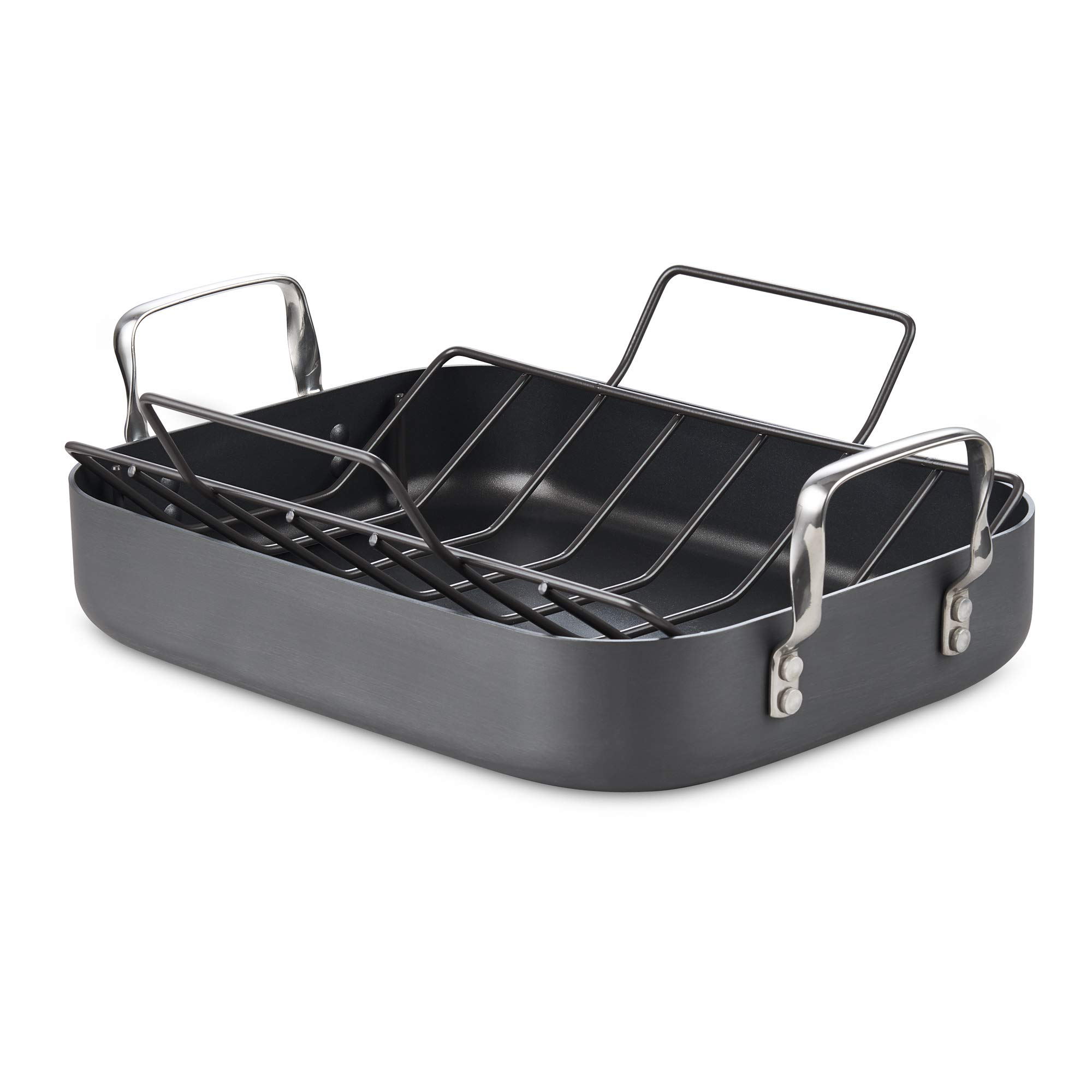 KITESSENSU Nonstick Roasting Pan with Rack 15 x 11 inch - Turkey ...