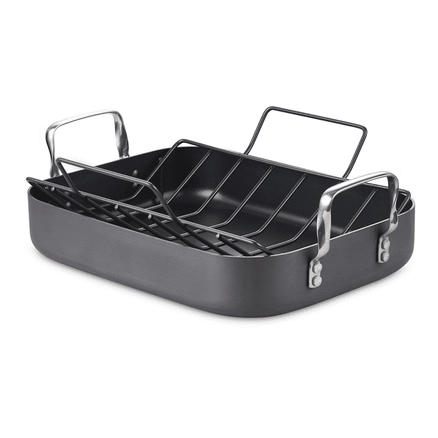 Cooks Standard Hard Anodized Nonstick 16x12-inch Roasting Pan with Rack ...