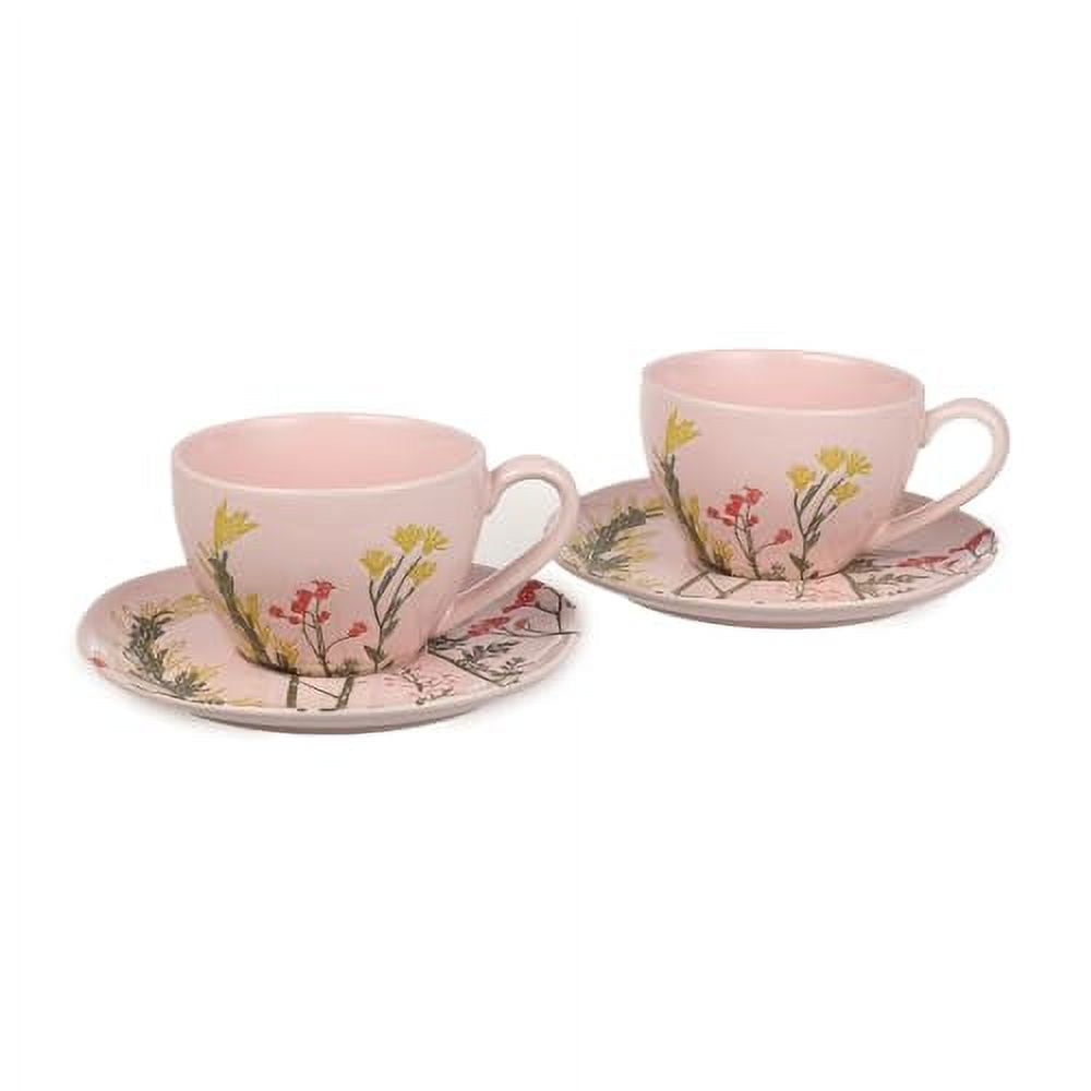 Cookspire 9.2 fl oz Pink Durable Porcelain Tea Cup Set of 2 - Walmart.com