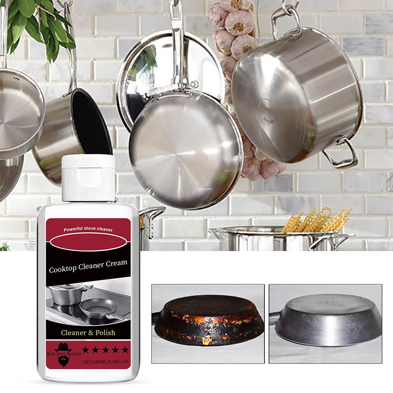 Cooktop Stain Remover, Non-Abrasive Glass Ceramic Cleaner, 100ml Bottle ...