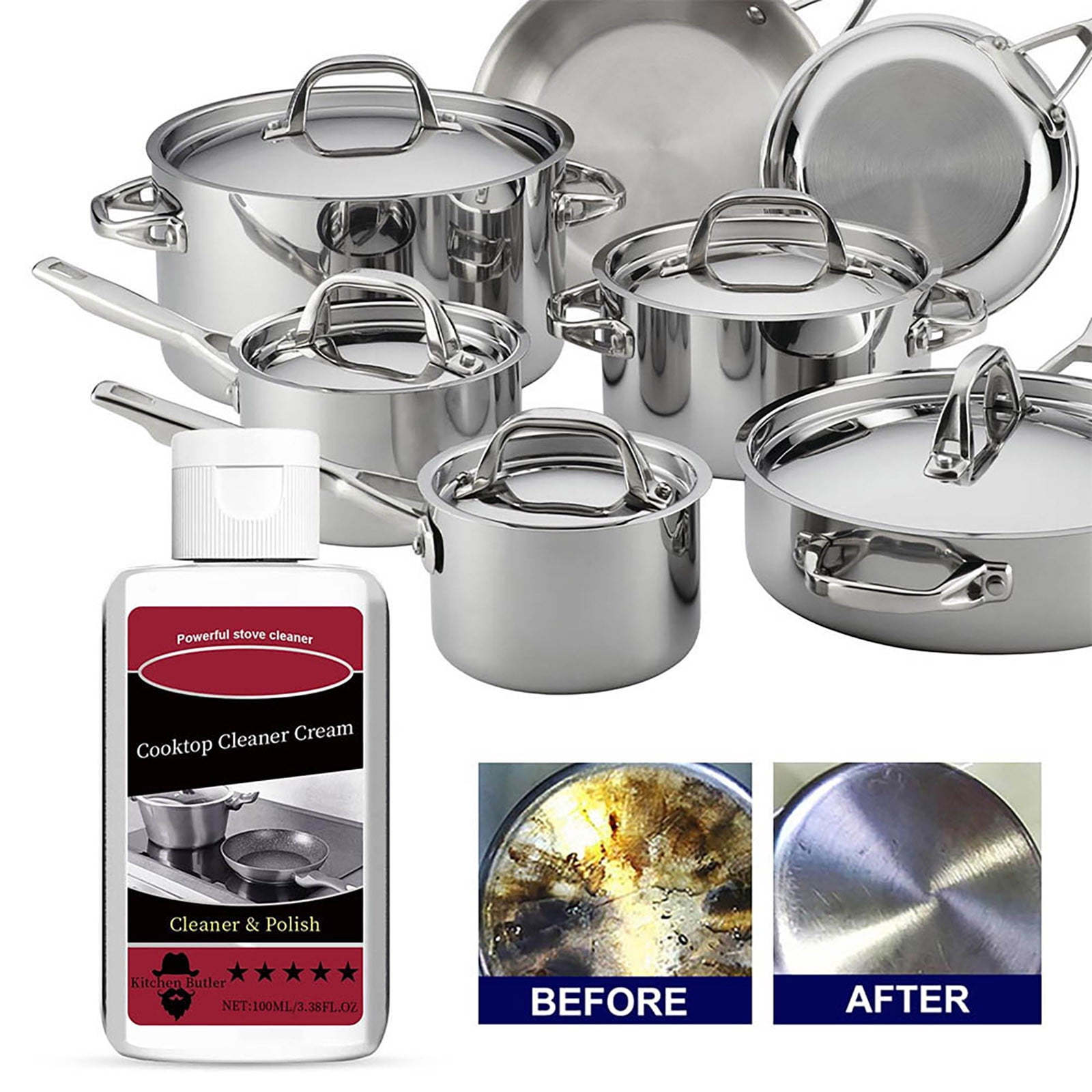 Cooktop and Stove Top Cleaner Kit, Glass Cook Top Cleaner and Polish ...