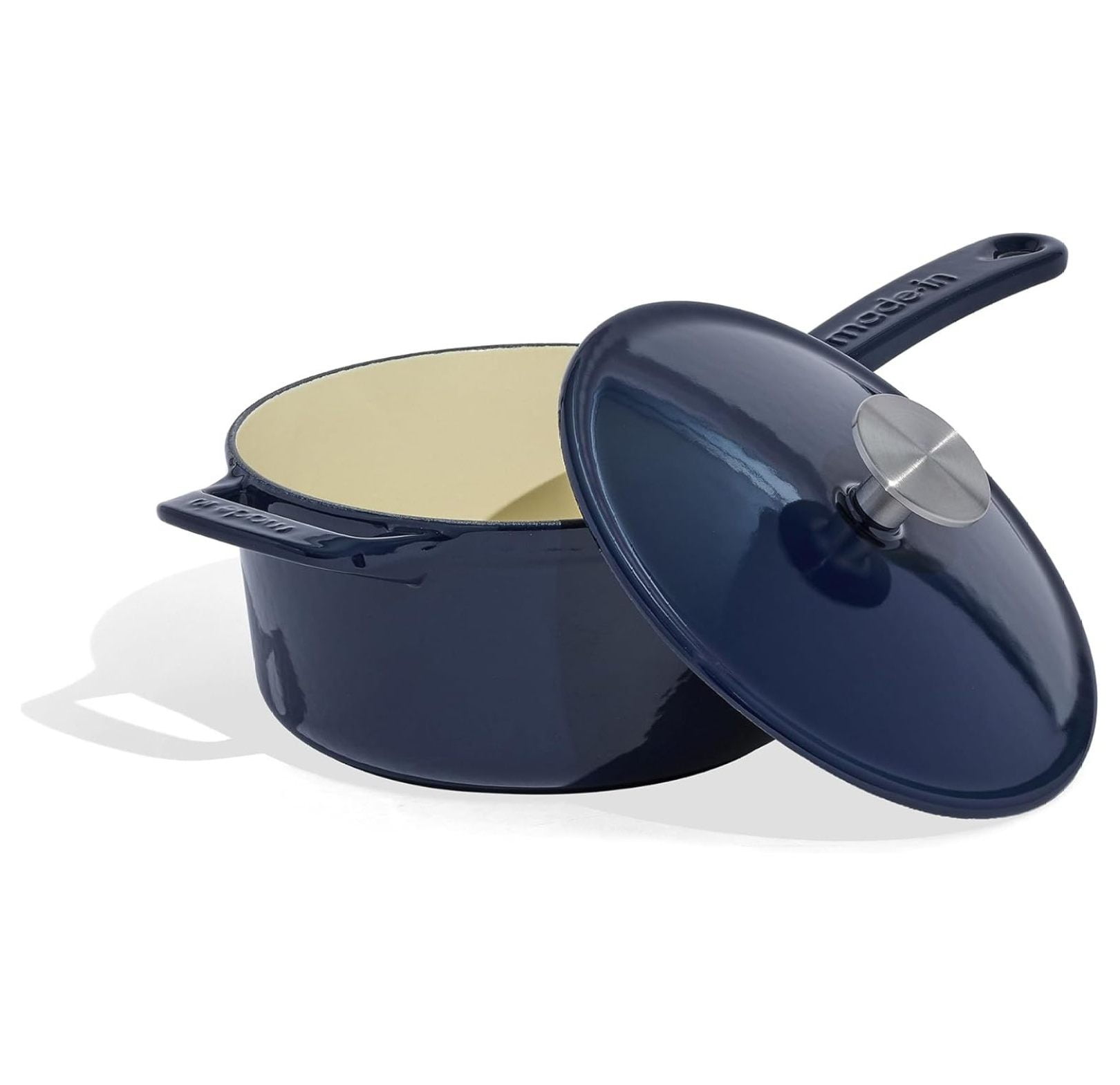 Cookware - 2 Quart Enameled Cast Iron Saucepan with Lid - Harbour Blue ...