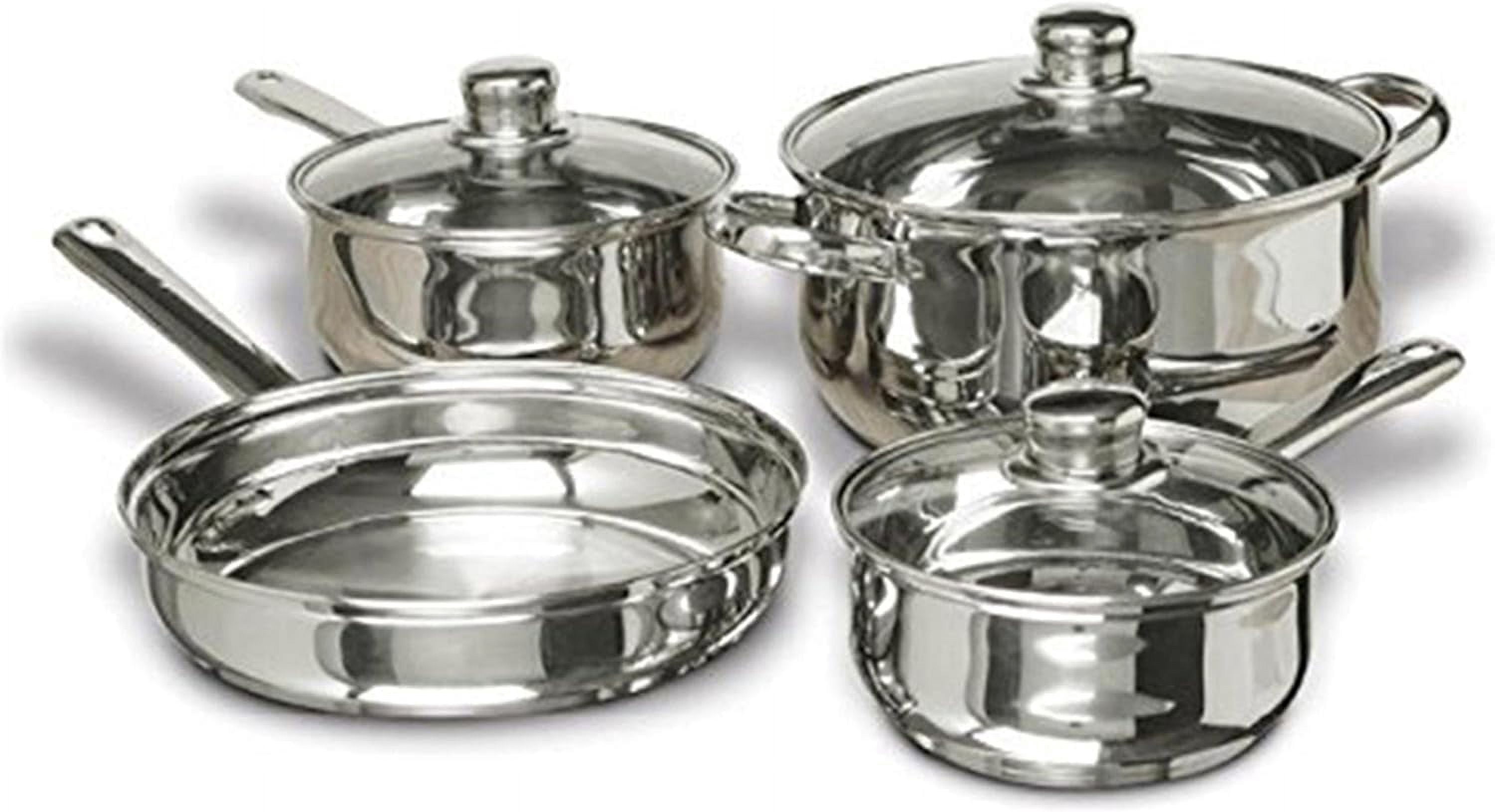 Cookware 7-Piece Stainless Steel Cookware Set, includes Pots and Pans ...