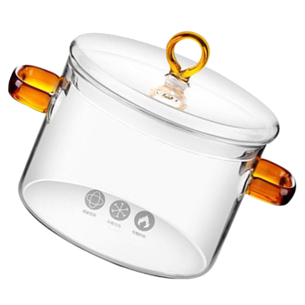 Cookware Glass Heat Resistant Pot Pans with Lids Large Saucepan High ...