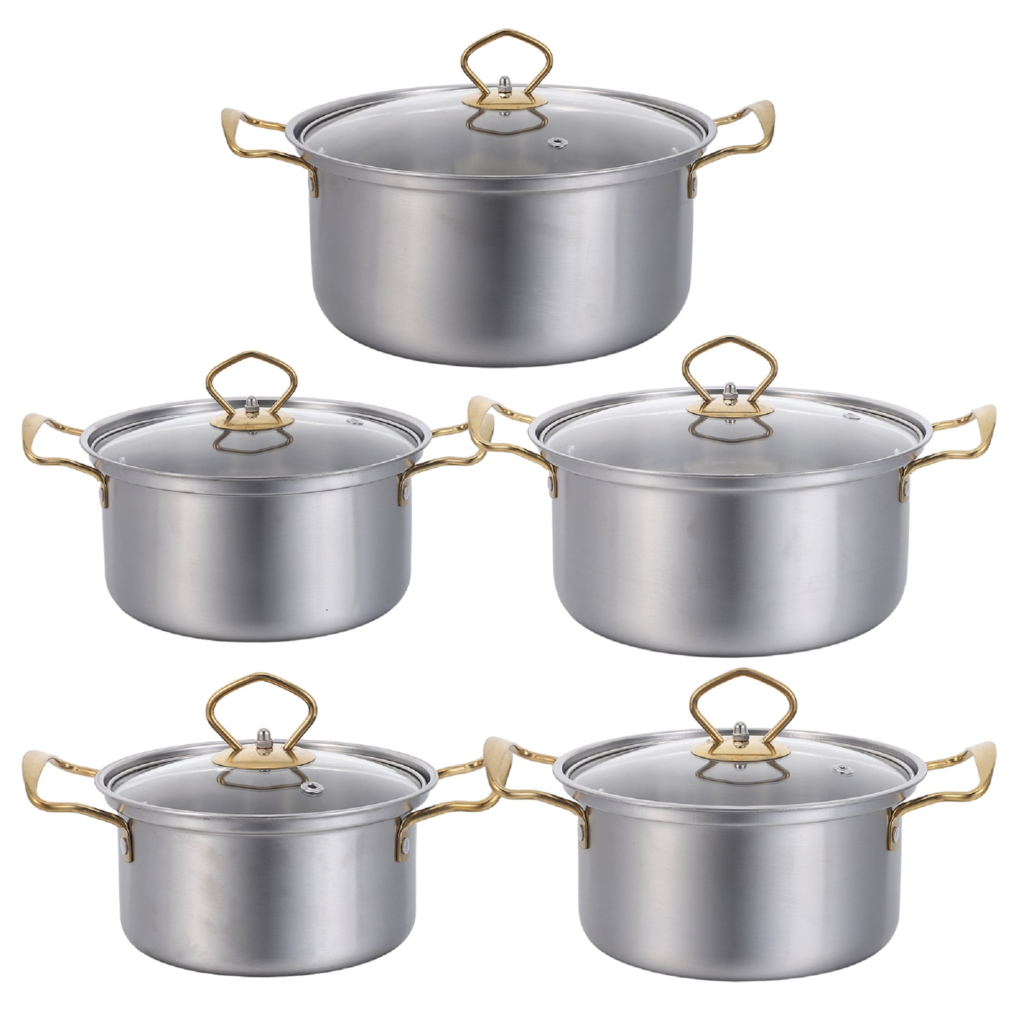 UEETEK Stainless Steel Pot Set, Golden, Efficient Heating, Versatile ...