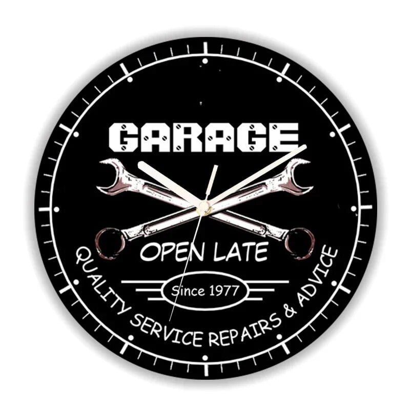 Cool 3D Car Service Repair Garage Owner Tire Wheel Round Wall Clock for ...