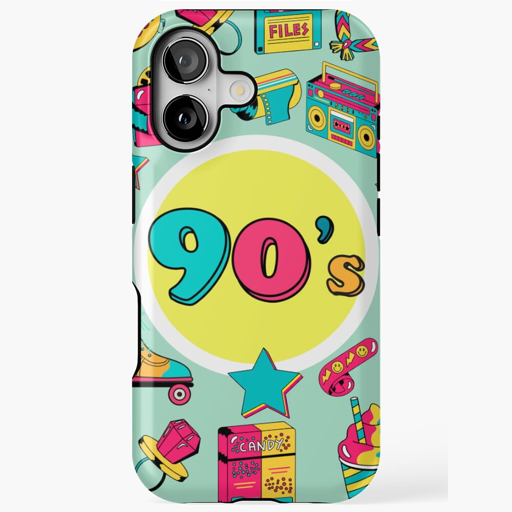 Cool 90s Retro Nostalgic Throwback Tough Protective Phone Case with ...