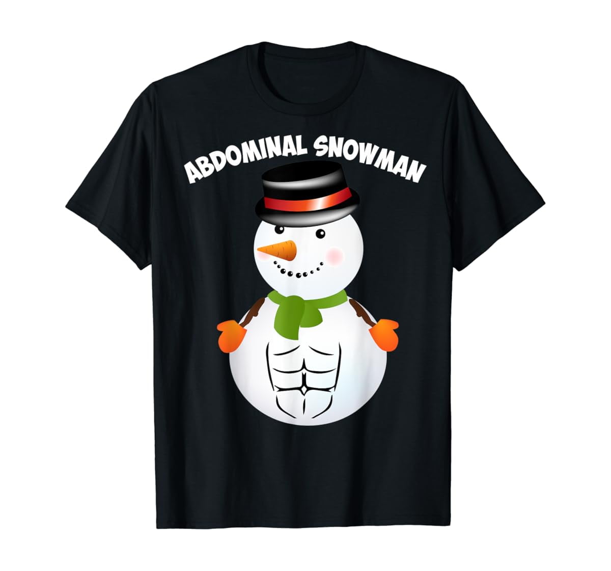 Cool Abdominal Snowman | Winter Snow Abs Athlete T-Shirt - Walmart.com