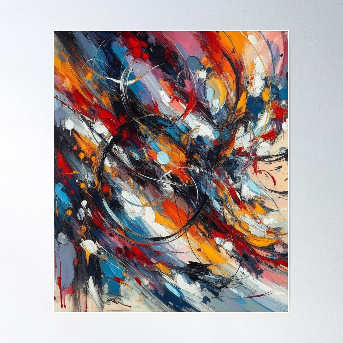 Cool Abstract Acrylic Painting Poster Wall Art, Modern Wall Decor For ...
