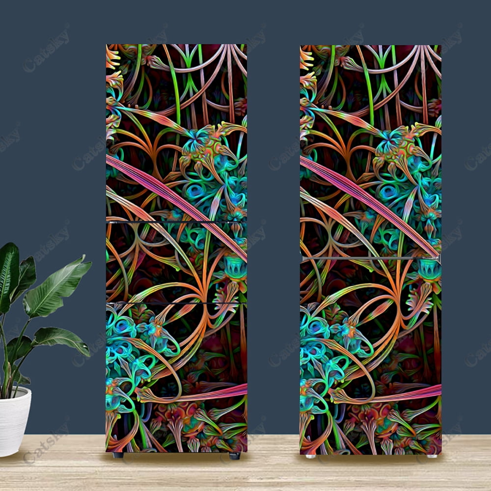 Cool Abstract Art Refrigerator Stickers Home r Kitchen Murals DIY Wall ...