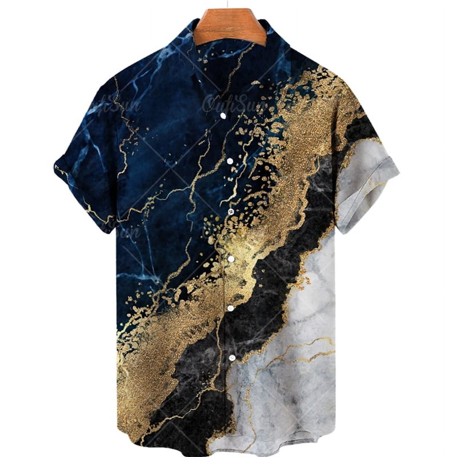 Cool Abstract Rendering Tie Dye 3d Print Pattern Hawaiian Shirts Retro ...