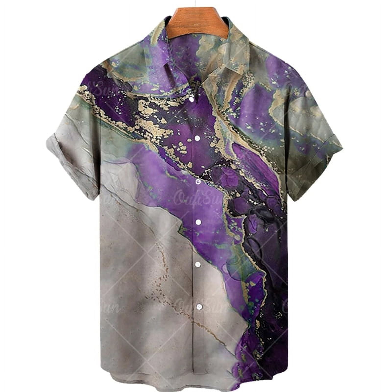 Cool Abstract Rendering Tie Dye 3d Print Pattern Hawaiian Shirts Retro ...