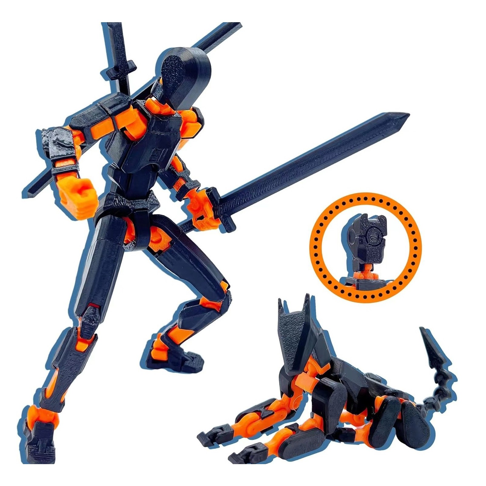 Cool Action Figures 3D Printed Toys Action Figures Removable Desktop ...