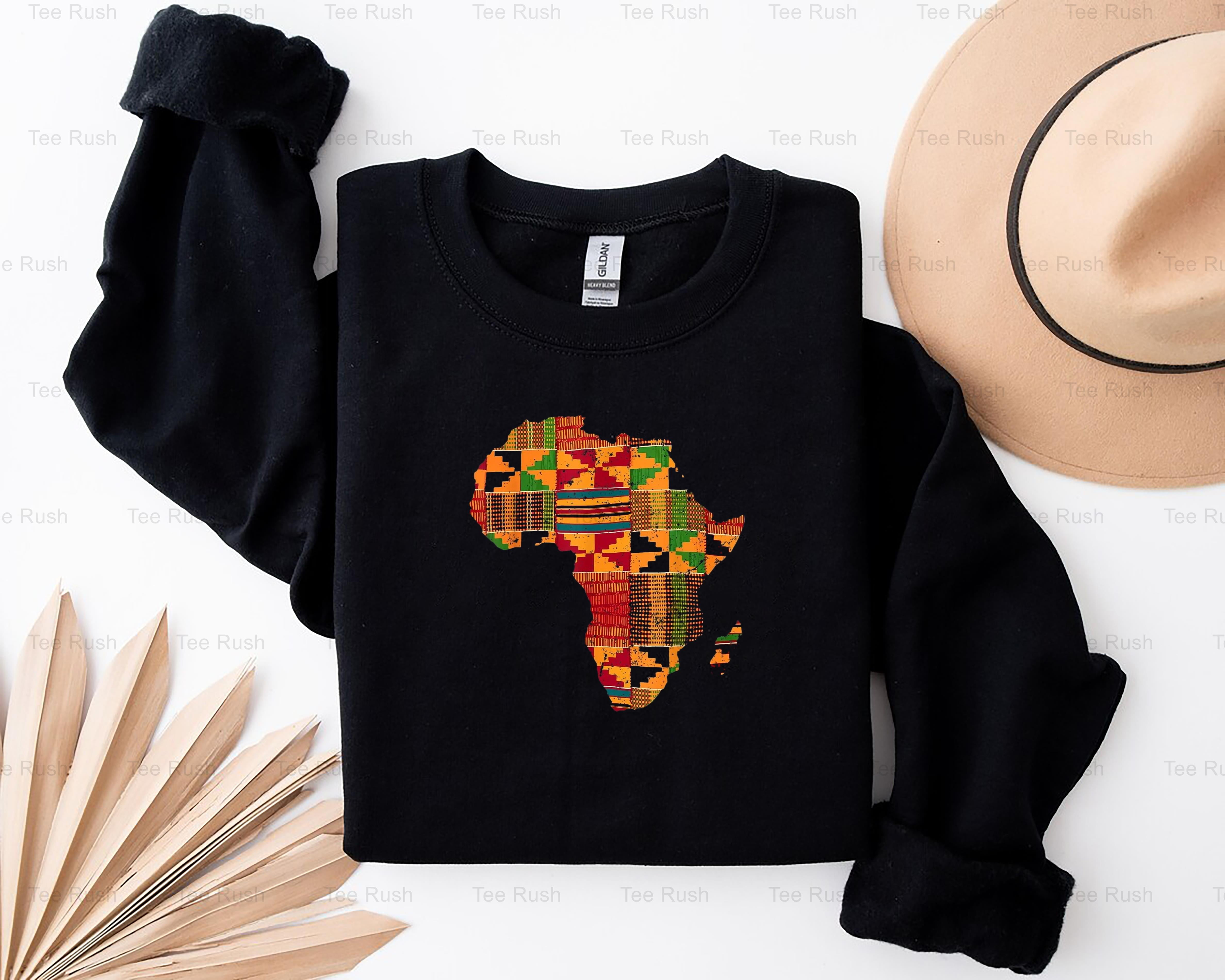 Cool Africa Map Kente Cloth Funny Gift African Lover Heritage Pride Ghana,T-Shirt, SW, Hoodie ...