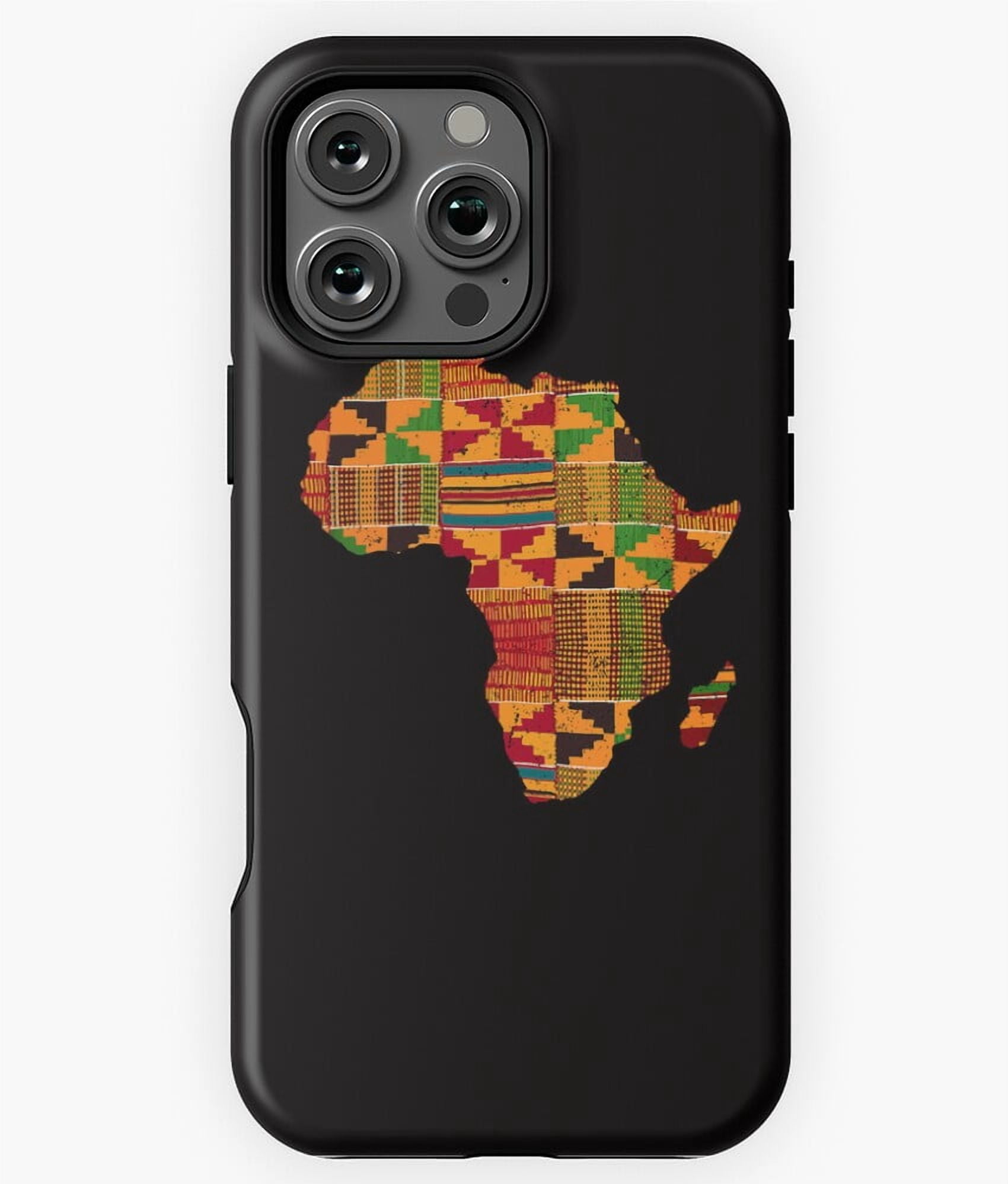 Cool Africa Map Kente Cloth Gift Phone Case for iPhone 16 15 14 13 12 11 Pro Max - Walmart.com