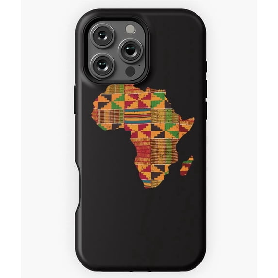 Cool Africa Map Kente Cloth Gift Phone Case for iPhone 16 15 14 13 12 ...