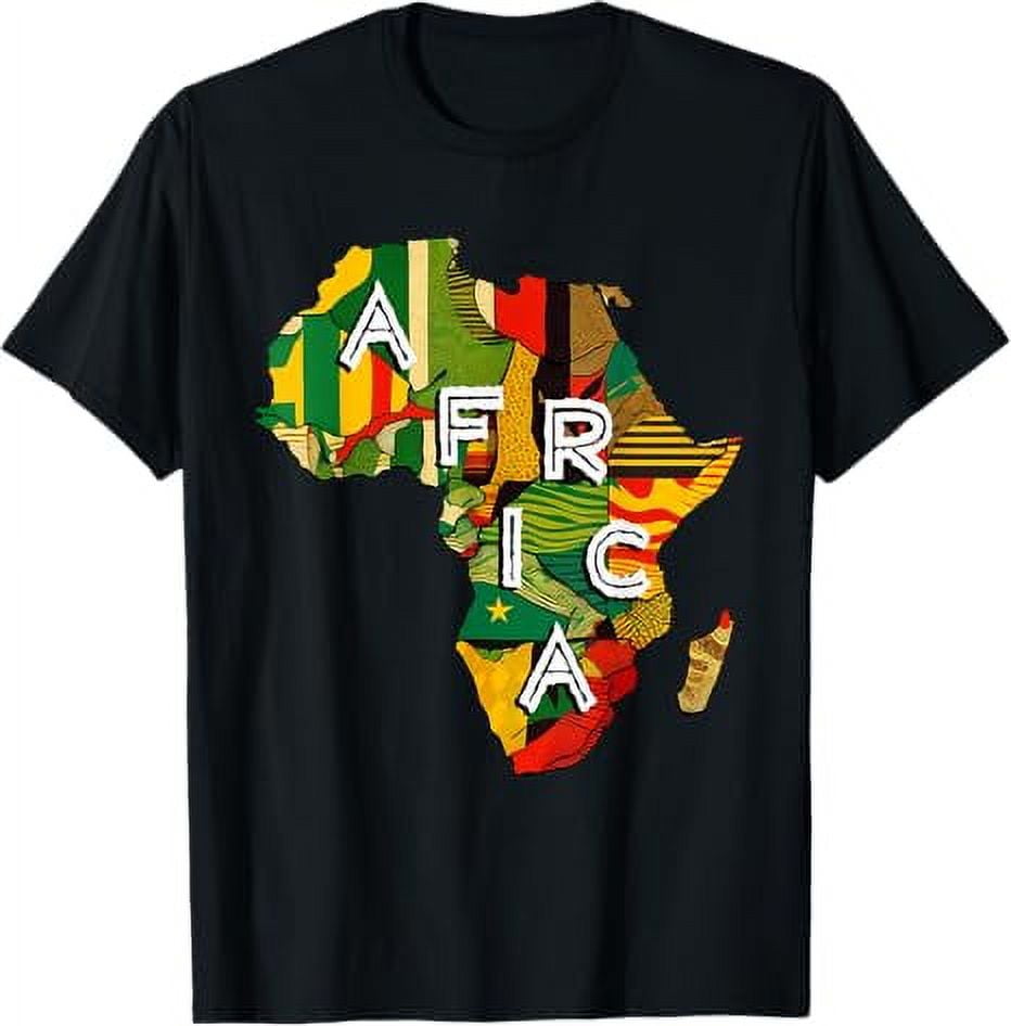 Cool Africa Map Traditional Kente Cloth African Melanin T-Shirt ...
