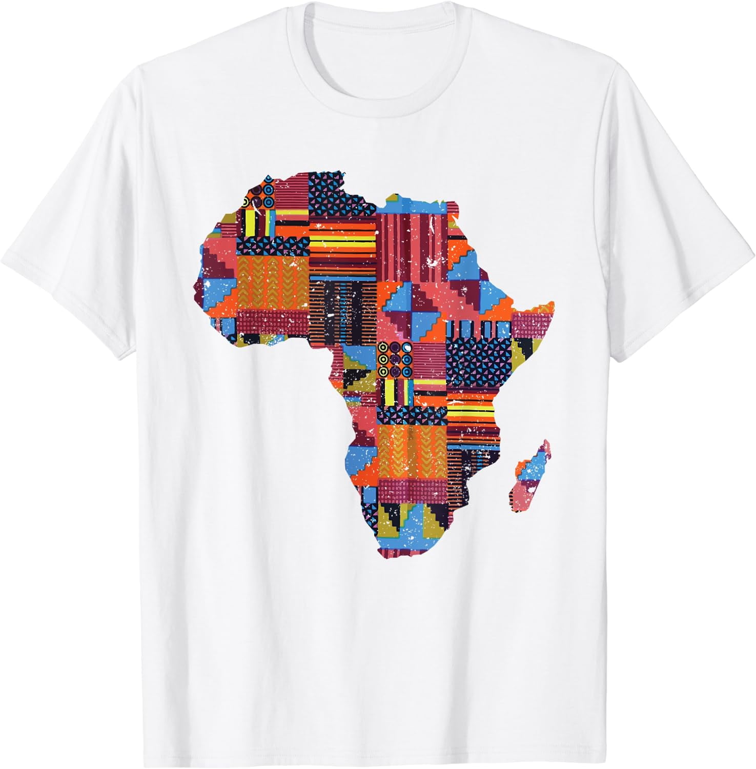 Cool African Map For Men Women Traditional Kente Cloth Print T-Shirt ...