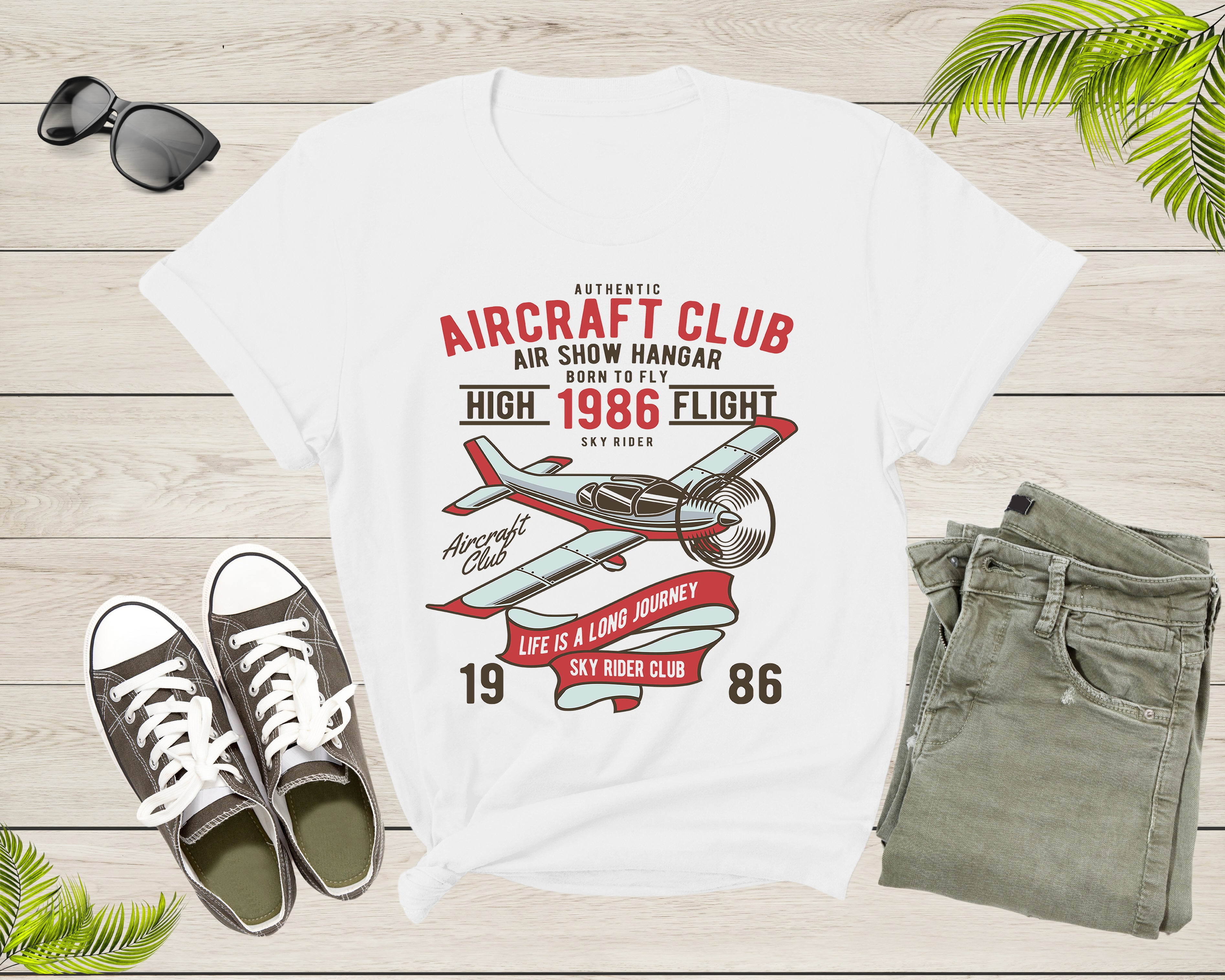 Cool Aircraft Club Plane Fly Airplane for Men Women Kids T-Shirt Plane ...