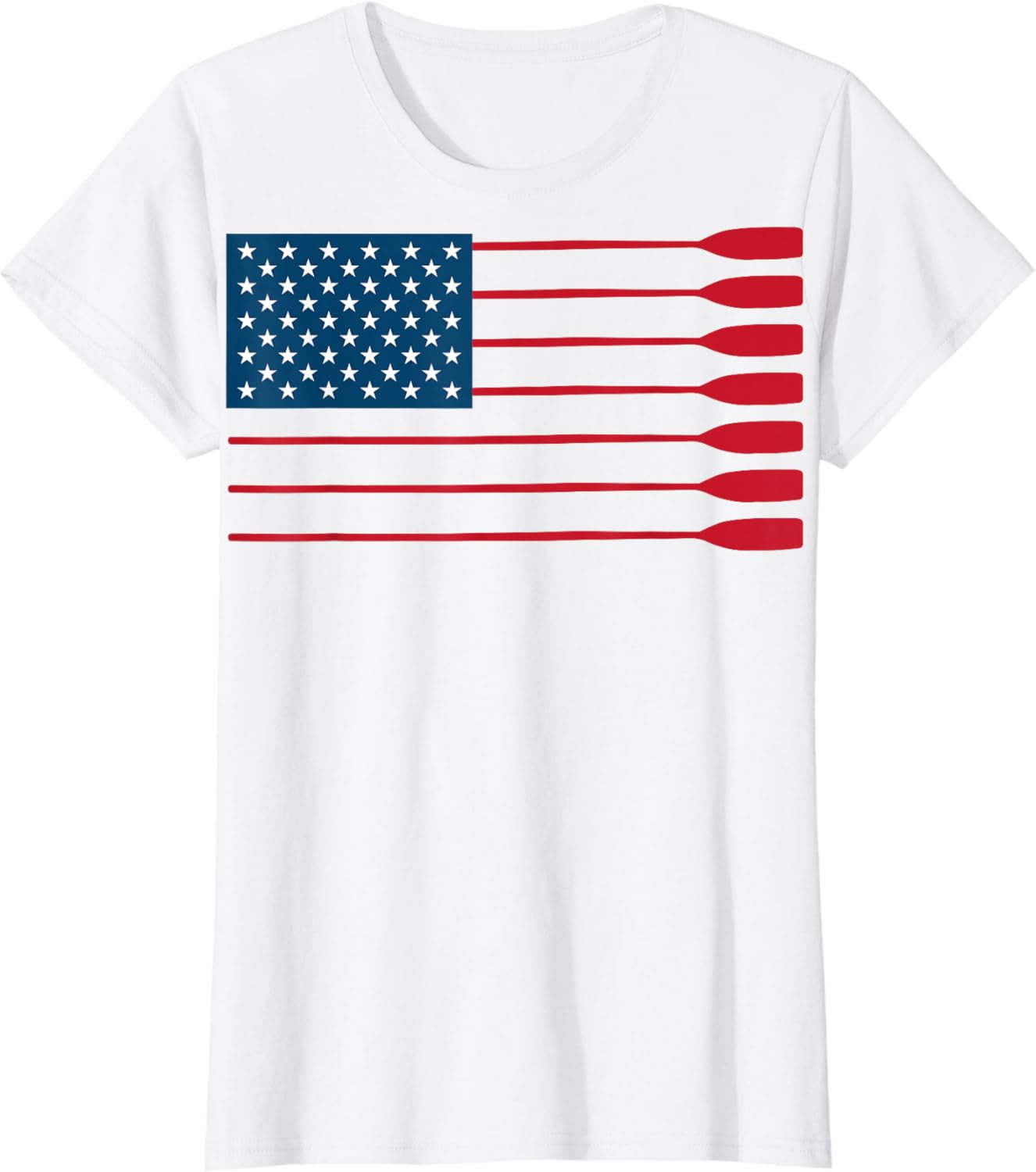 Cool American Flag Rowing Oar Funny Paddle Lover Rowers T-Shirt ...