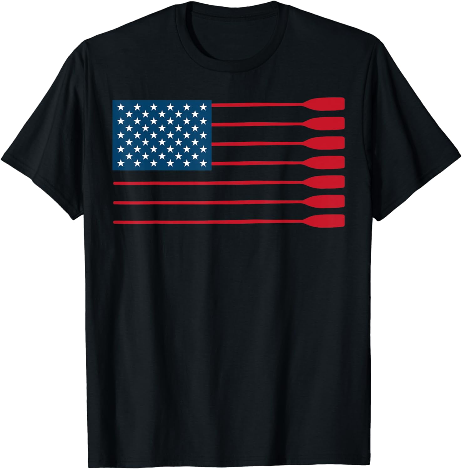 Cool American Flag Rowing Oar Funny Paddle Lover Rowers T-Shirt ...