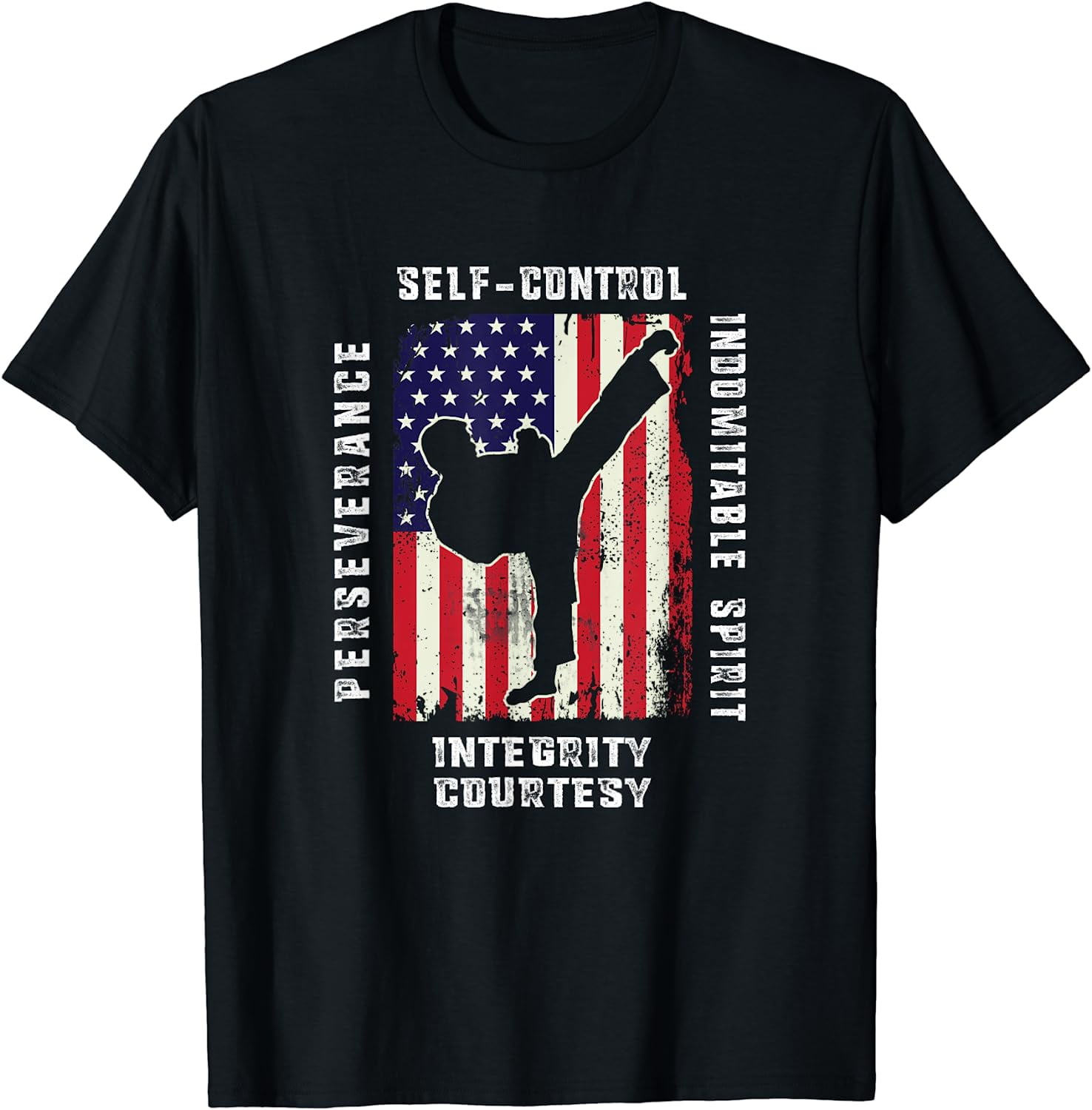 Cool American Flag Taekwondo Gift | Tae Kwon Do Martial Arts T-Shirt ...